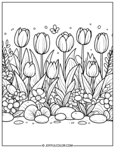 20 Tulip Coloring Pages Printable for FREE Download
