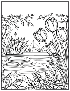 20 Tulip Coloring Pages Printable for FREE Download