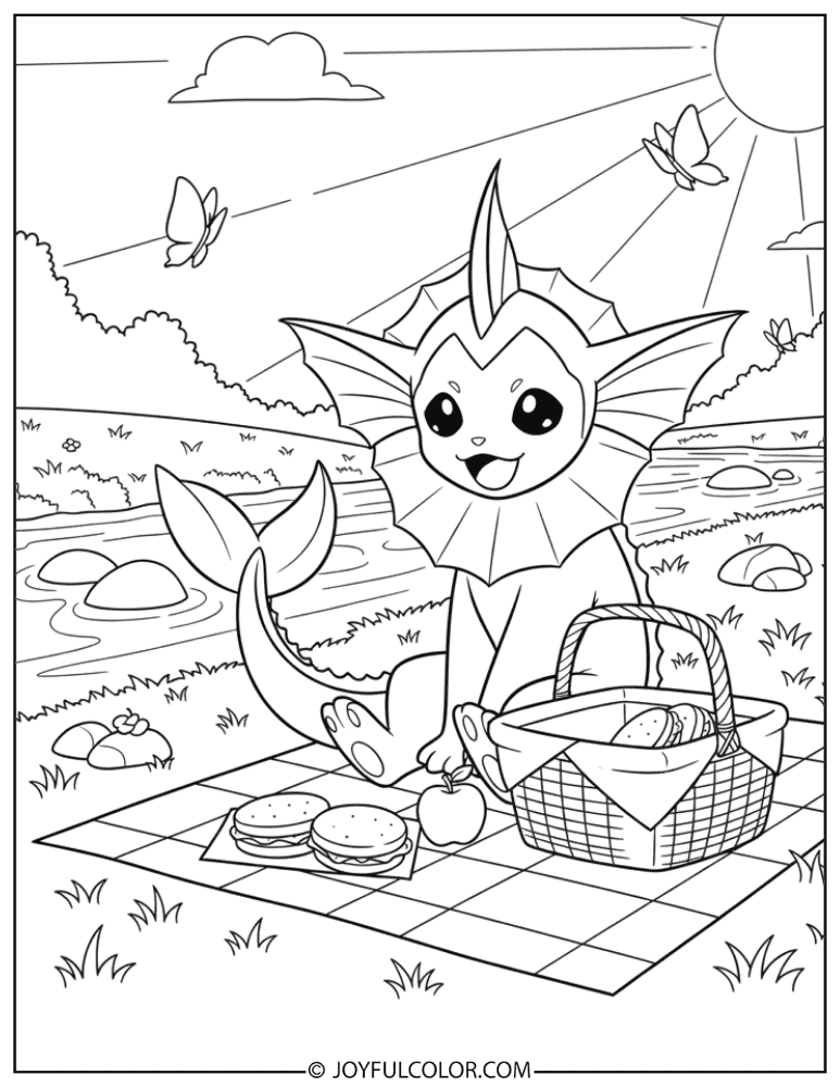 Vaporeon Coloring Pages – FREE Printable Sheets for Pokemon Fans!