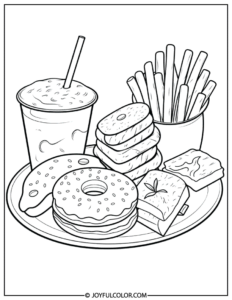 FREE Printable Snacks Coloring Pages for Kids and Adults