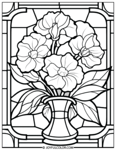 20 FREE Stained Glass Flower Coloring Pages – Download & Print!