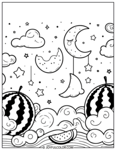 20 Watermelon Coloring Page Printable for FREE Download