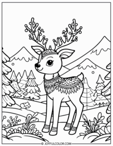 20 Cute Reindeer Coloring Pages Printable for FREE Download